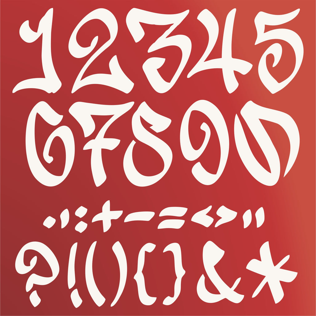 Graffiti Numbers Stencil - Street Graffiti Numbers Punctuation Street ...